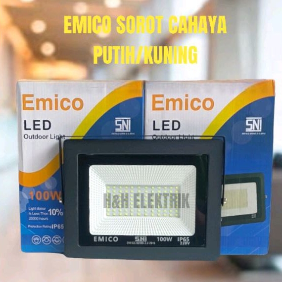Jual EMICO Lampu Tembak / Lampu Sorot Led 100w 100 Watt Cahaya Putih Cahaya Kuning | Shopee ...
