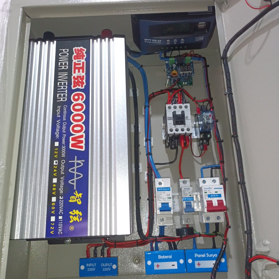 Jual box panel plts otomatis PSW pure sine wave 6000w 3000w SCC 100A ...