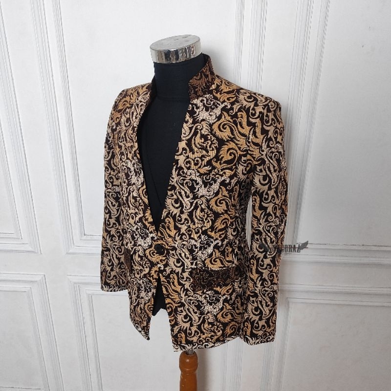Jual jas batik blazer batik pria keren slimfit modern chiangi gorgoraz ...