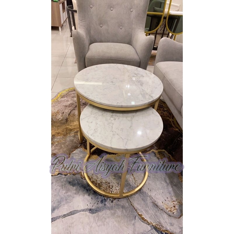 Jual COFFEE TABLE MARBLE WHITE CARARA, MEJA KOPI MARMER PUTIH | Shopee ...