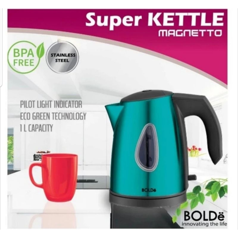 Jual BOLDE : SUPER KETTLE MAGNETO TEKO LISTRIK STAINLESS 1 LITER 1100 ...