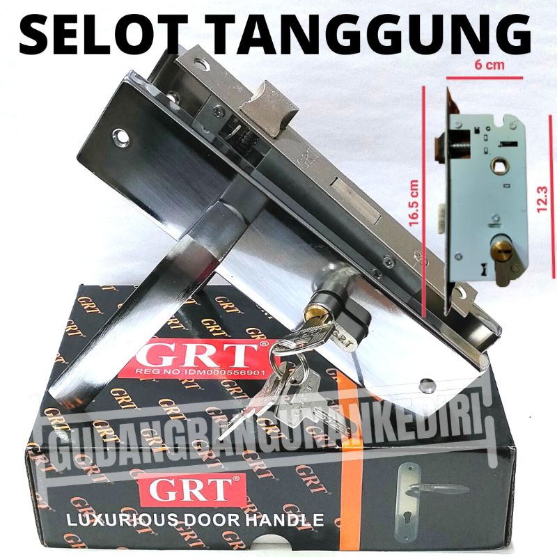 Jual selot slot kunci pintu rumah ukuran TANGGUNG handle hendel set ...