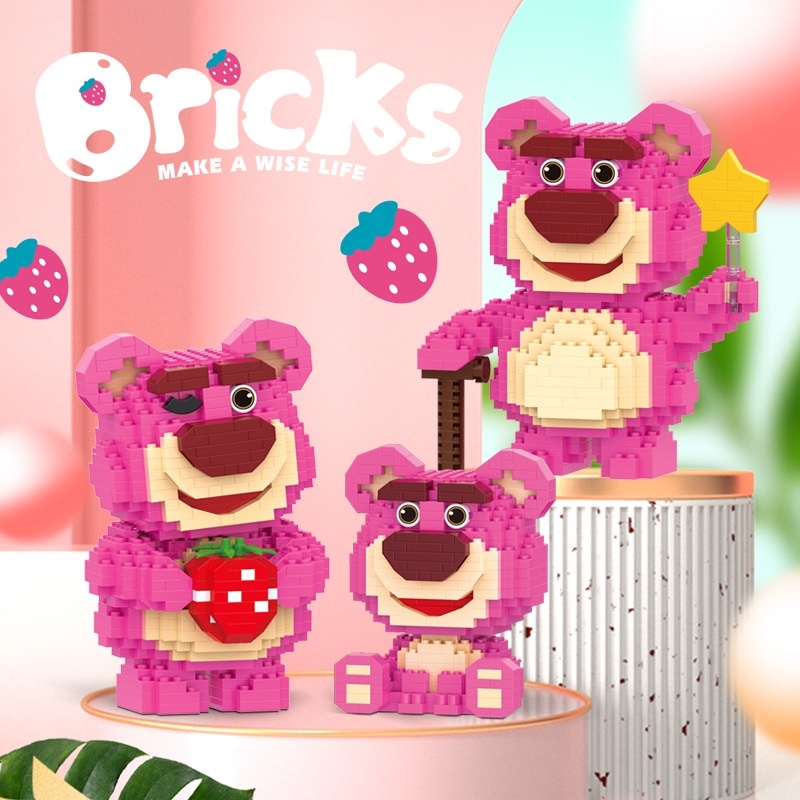 Jual Nano Block Bricks Mainan Lotso Strawberry Cute Mainan Balok Susun ...