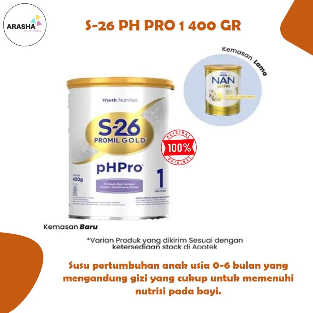 Jual S-26 pH Pro 1 Susu Formula Pertumbuhan Bayi Usia 0-6 Bulan 400 GR | Shopee Indonesia