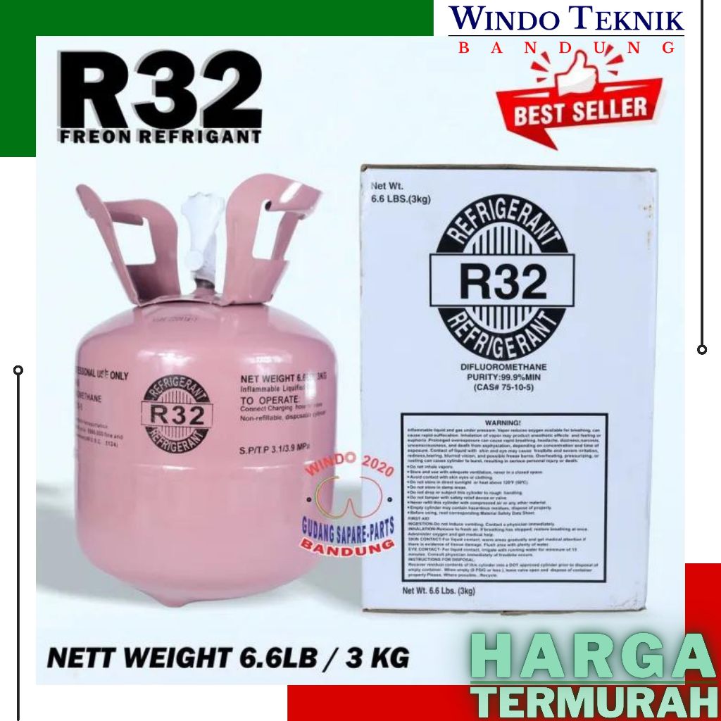 Jual FREON R 32 REFRIGANT | PREON R32 TABUNG ISI 3KG | FREON R-32 ...