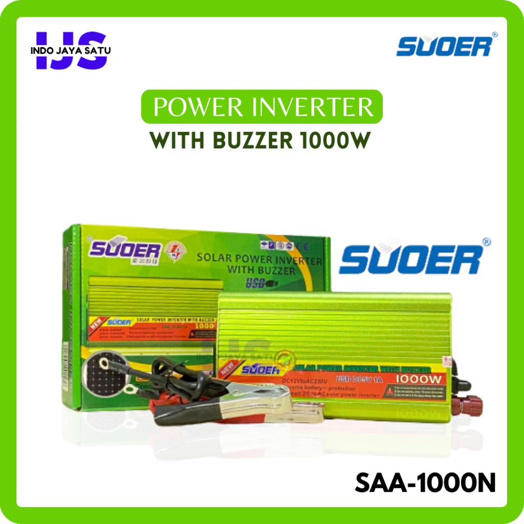 Jual Solar power inverter 1000w suoer SAA-1000N with buzzer Dc to Ac 12v to 230v inverter 1000 ...