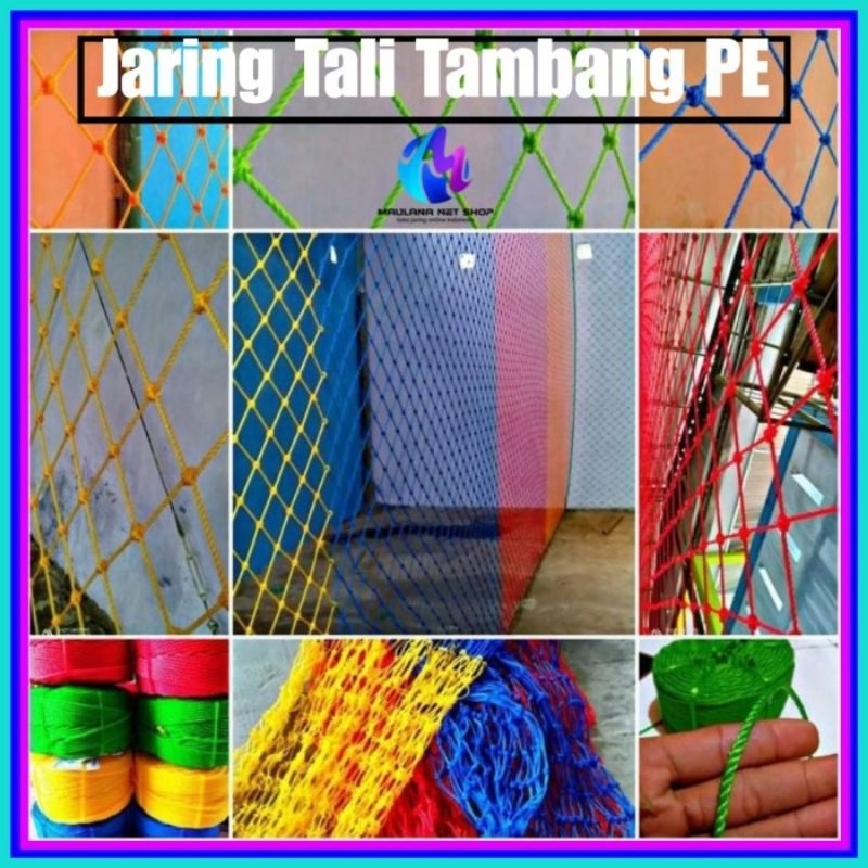 Jual Jaring Tambang PE 3mm/Jaring Voly/Jaring Lapangan Futsal/Jaring ...