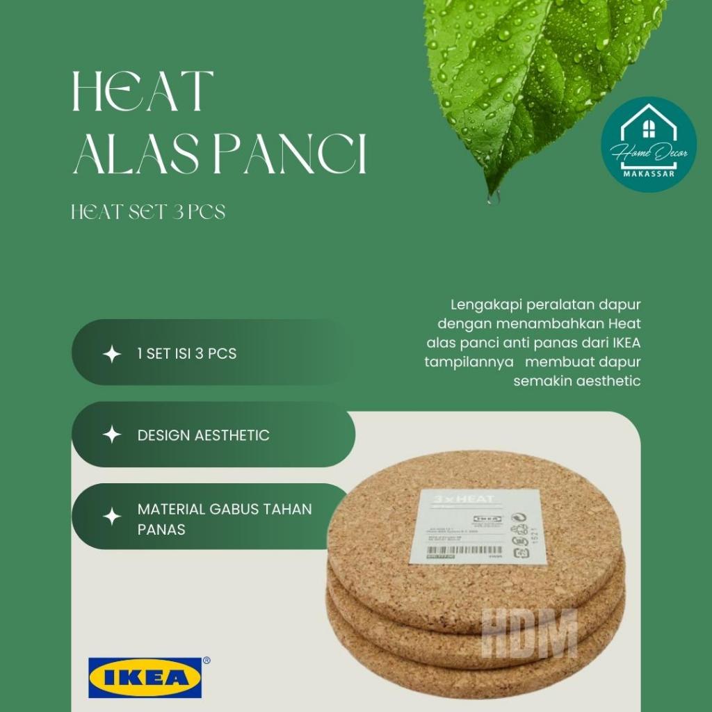 Jual IKEA Heat Alas Panci Anti Panas Isi 3 Pcs Bahan Gabus/Tatakan Gelas Alas Panci Wajan Anti ...