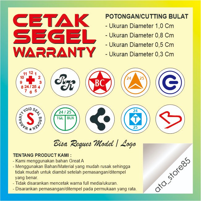 Jual Stiker Sticker Warranty Garansi Potongan Bulat Berbagai Ukuran ...
