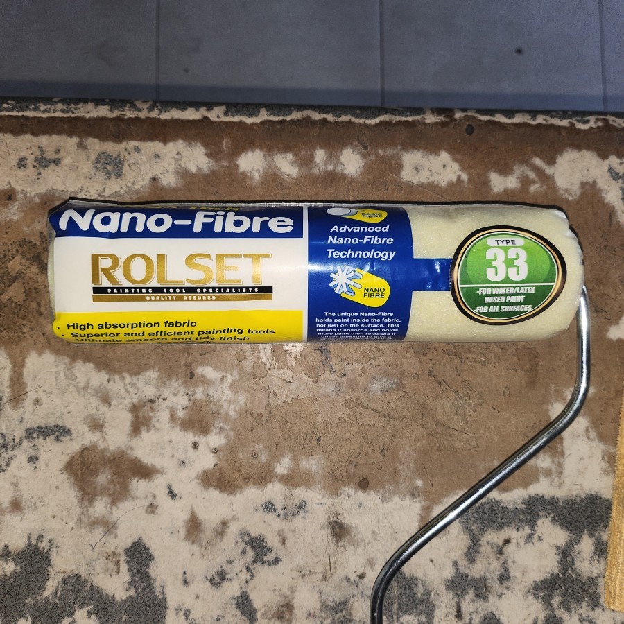 Jual Kuas Rol roll set ROLSET 33 besar cat tembok 9 inch 230MM komplit complete gagang dan bulu ...