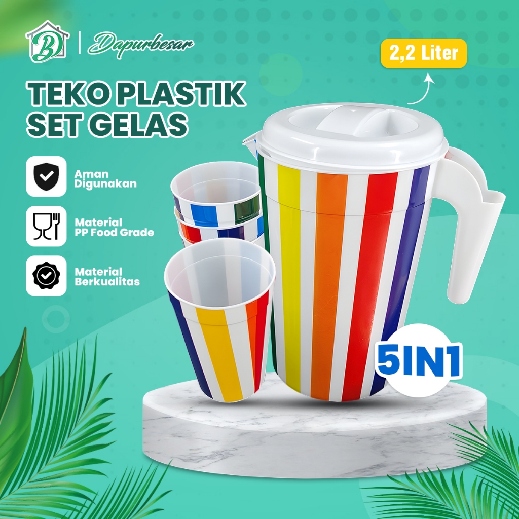 Jual Set Teko Plastik 5 IN 1 / Teko Serbaguna / Teko BPA FREE | Shopee ...
