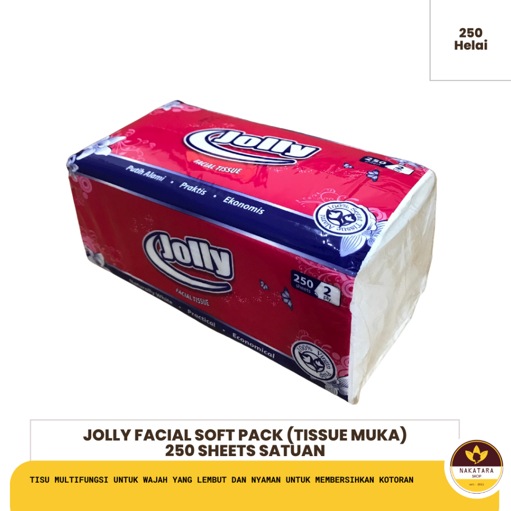 Jual TISU JOLLY FACIAL SOFT PACK 250 LEMBAR | Shopee Indonesia