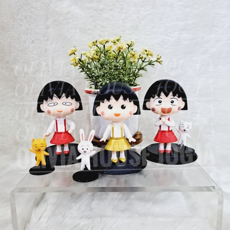 Jual Action Figure Chibi Maruko Chan Anime Girl Cake Topper Satuan ...