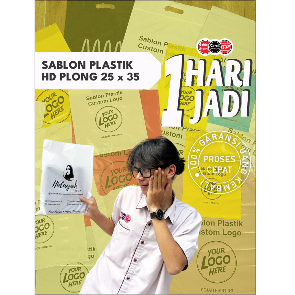 Jual Plastik Sablon Plong HD Ukuran 25x35 FREE DESIGN bisa COD | Shopee ...