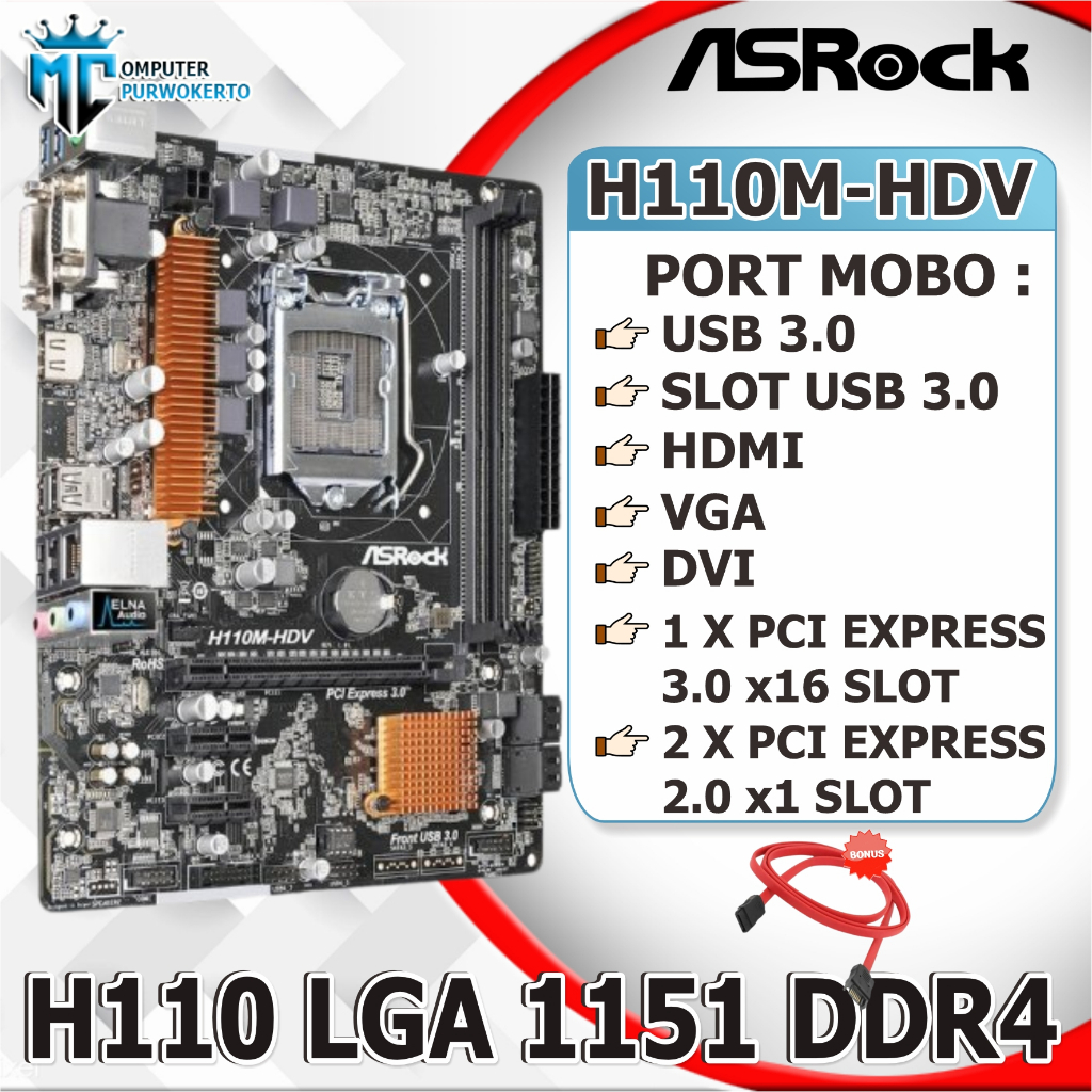 Jual Mainboard Mobo H110 DDR4 Soket 1151 Asrock | Shopee Indonesia