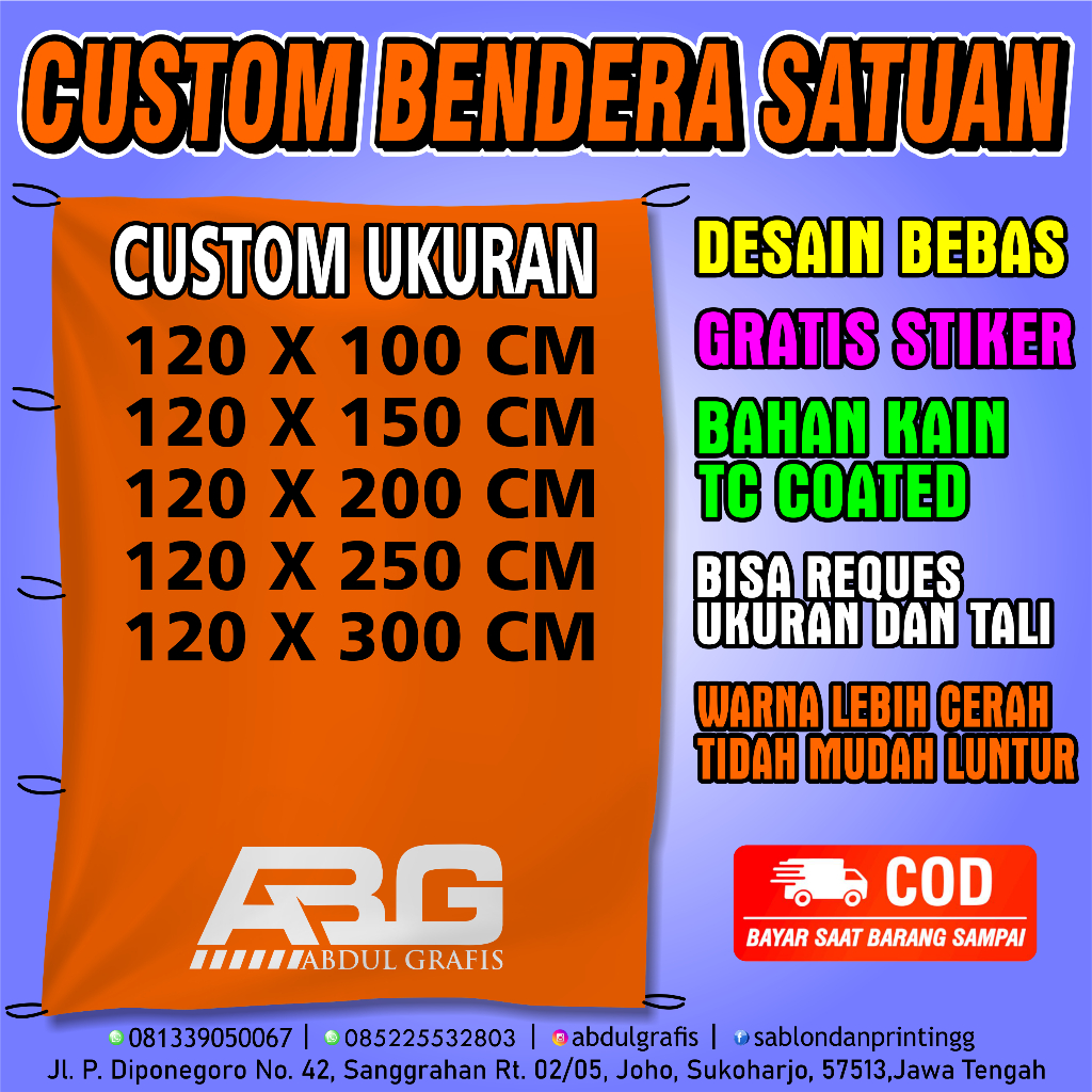 Jual PROMO CETAK BENDERA PRINTING BENDERA KAIN BENDERA ORGANISASI ...
