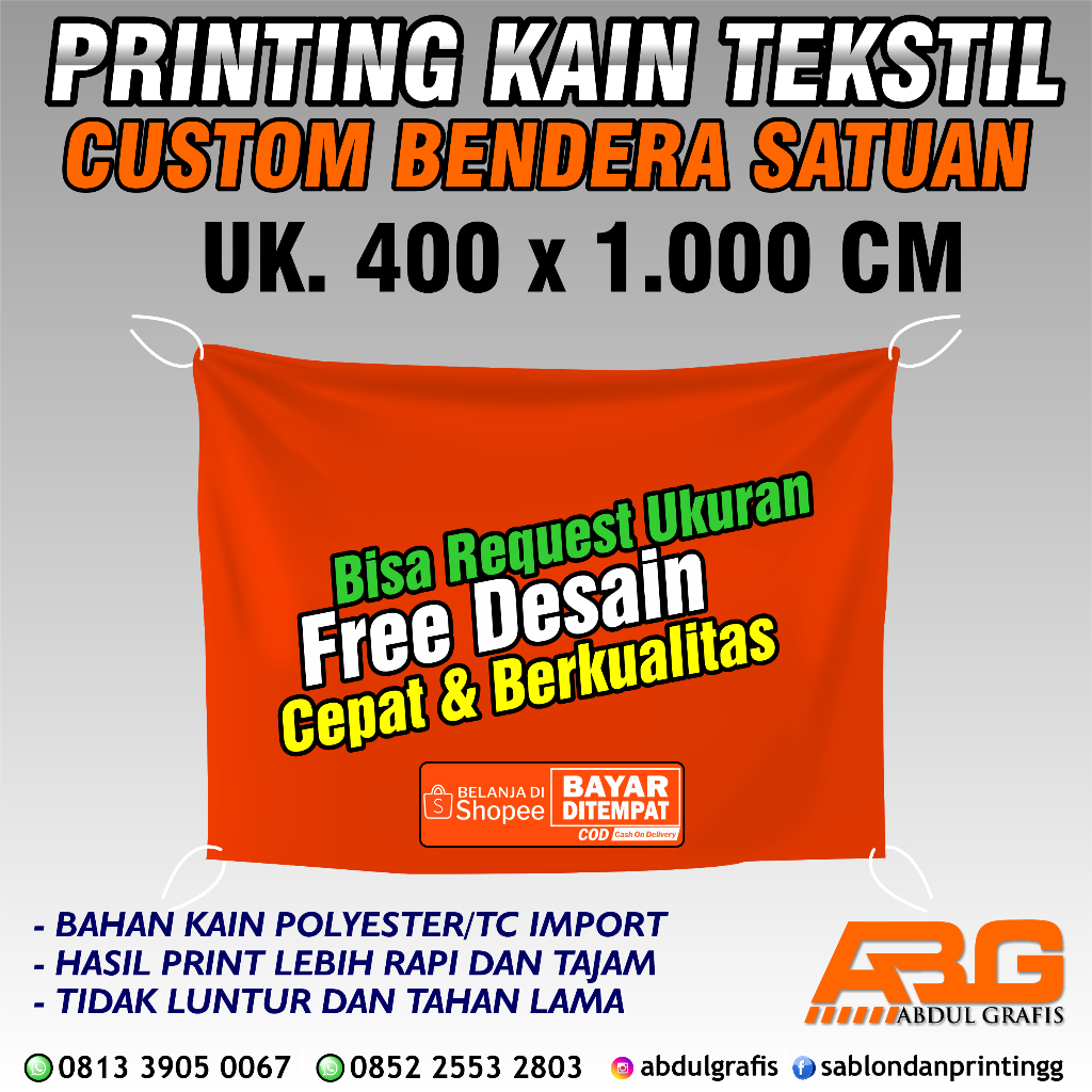 Jual BENDERA PRINTING BENDERA SHOLAWAT BENDERA SUPORTER DESAIN SESUKAMU ...