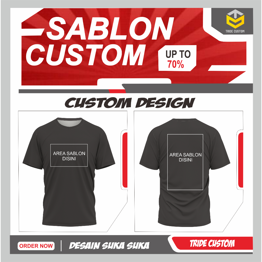 Jual BAJU KAOS SABLON CUSTOM SATUAN FOTO GAMBAR NAMA TULISAN KATA KATA DESAIN SENDIRI TEKNIK ...