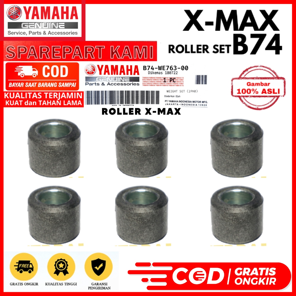 Jual ROLLER XMAX WEIGHT SET X MAX ORI ORIGINAL YGP THAILAND B74-WE763-00 1SET 6PCS B74 | Shopee ...