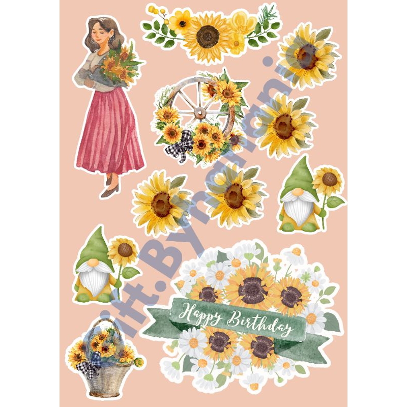 Jual Topper kue ulang tahun aesthetic bunga matahari | Shopee Indonesia