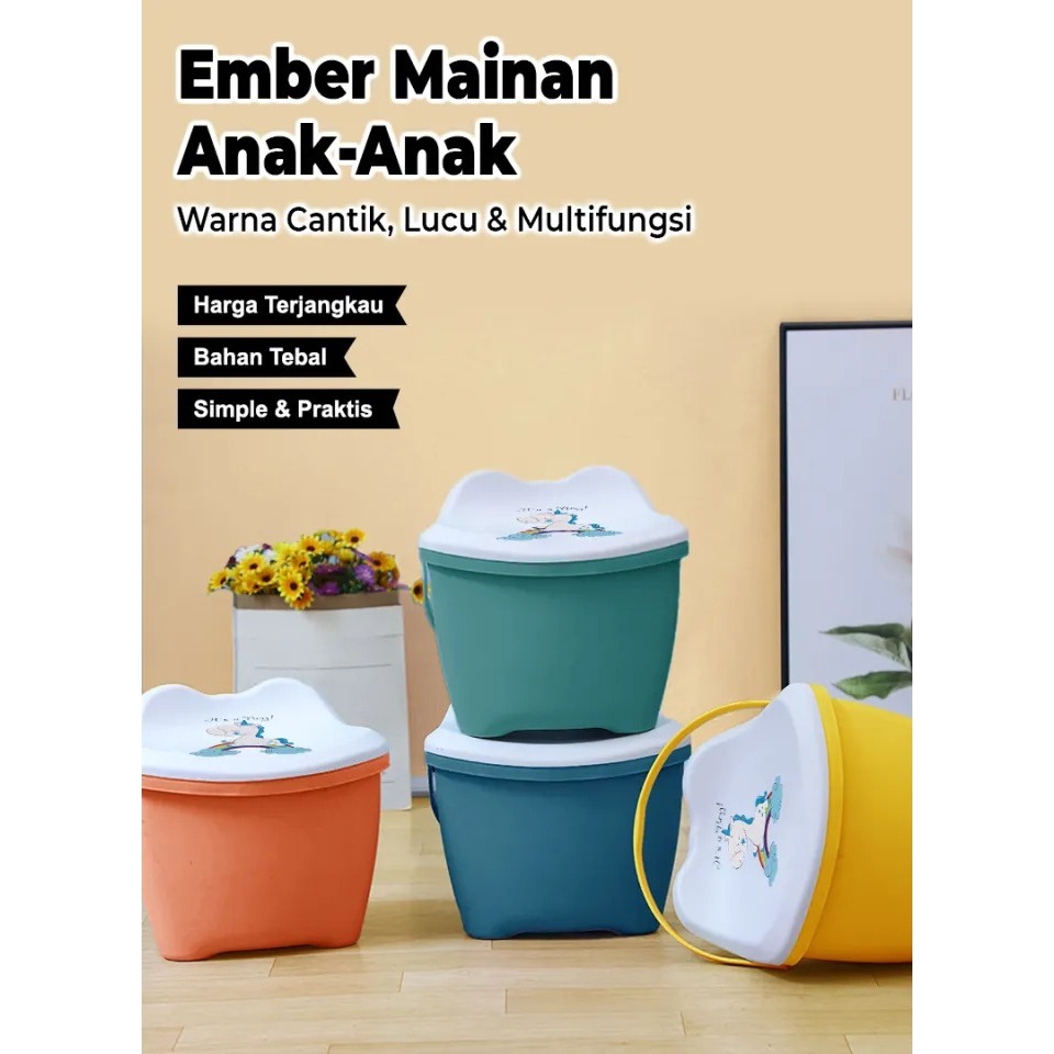 Jual Box Mainan + Bangku Anak / 2 in 1 Ember Serbaguna / Box ...