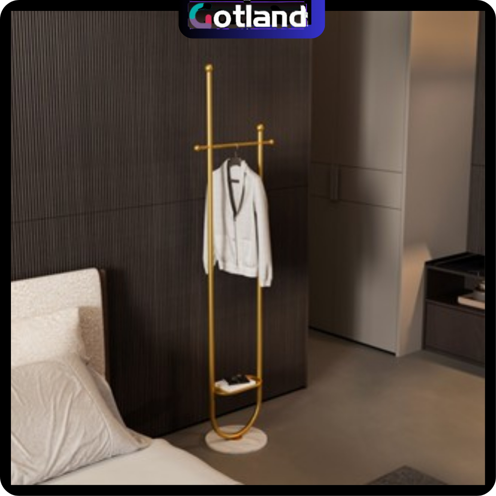 Jual Gotland Gold Clothing Racks with Marble Base Modern Gold Coat ...