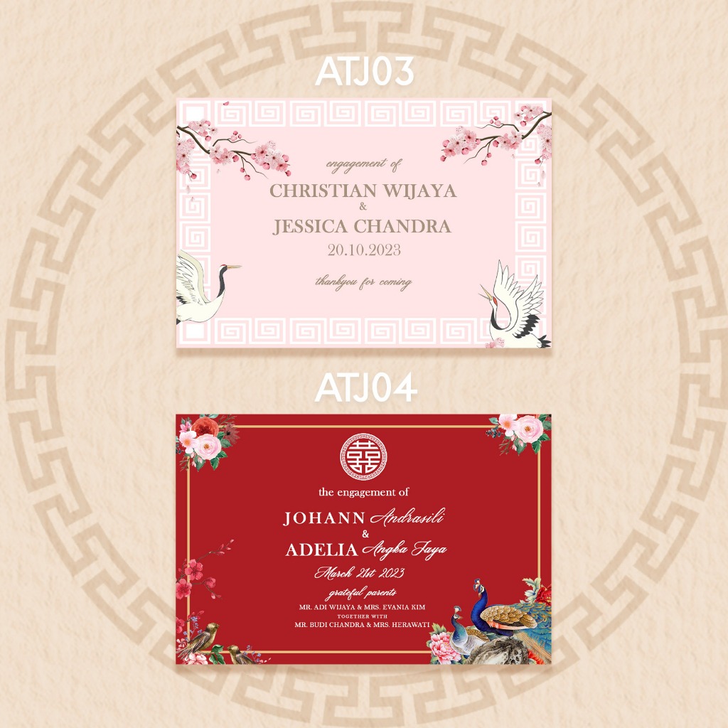 Jual Kartu Ucapan / Undangan Announcement Card Acara Engagement ...