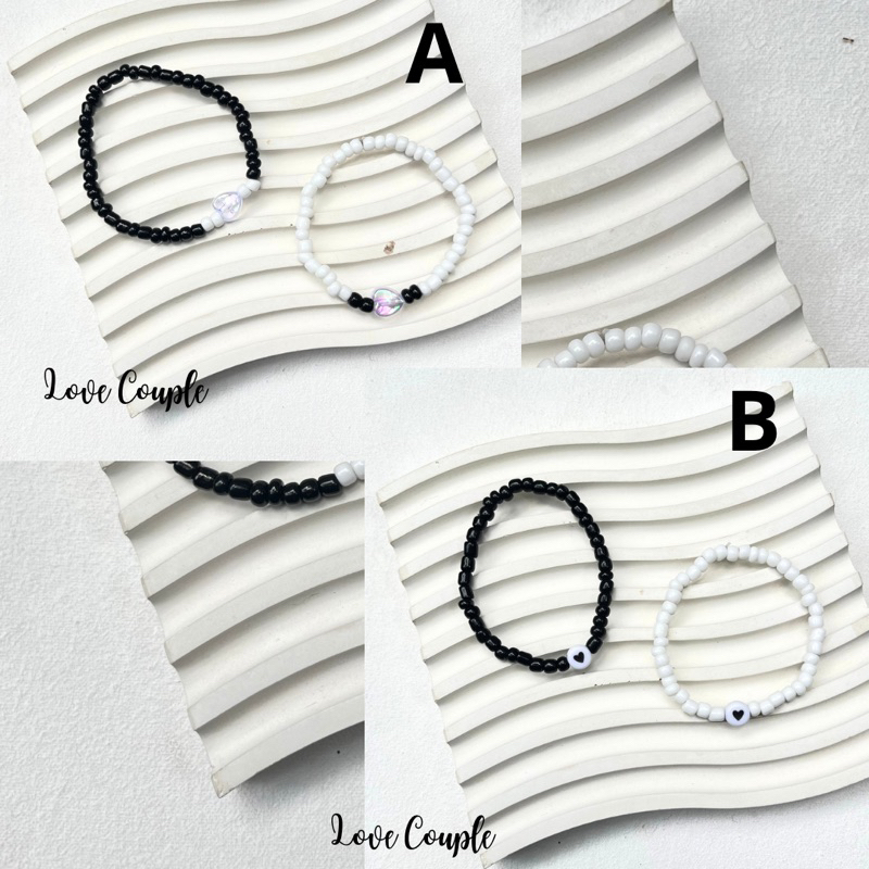 Jual (Couple) Gelang Beads Korea Simpel Love | Gelang manik Hitam And ...