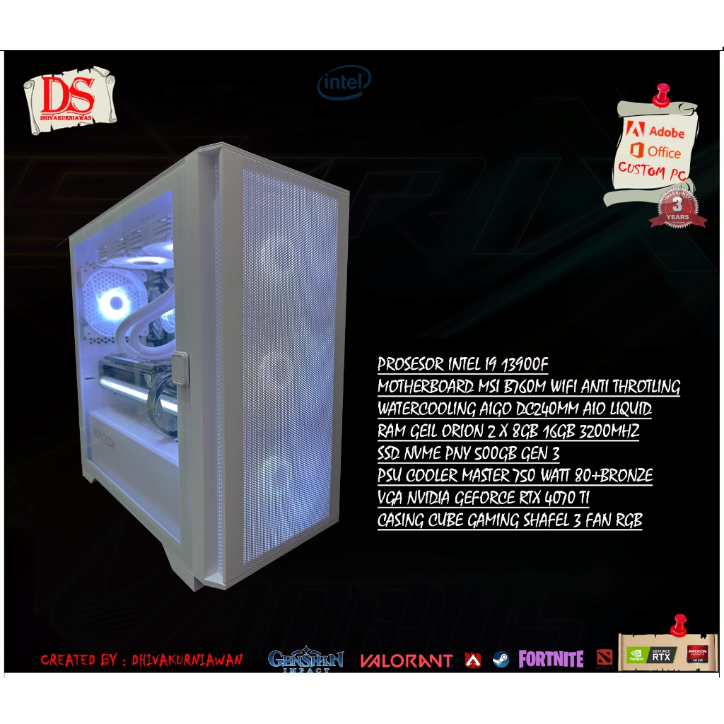 Jual PC RAKITAN GAMING INTEL I9 13900F VGA RTX 4070 Ti | Shopee Indonesia