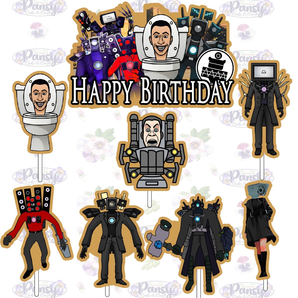 Jual Cake topper / cupcake toper Skibidi toilet / Titan Cameramen ...