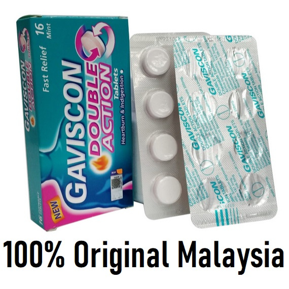 Jual Gaviscon Double Action 16 Chewies Tablet Liquid Untuk Pesakit ...