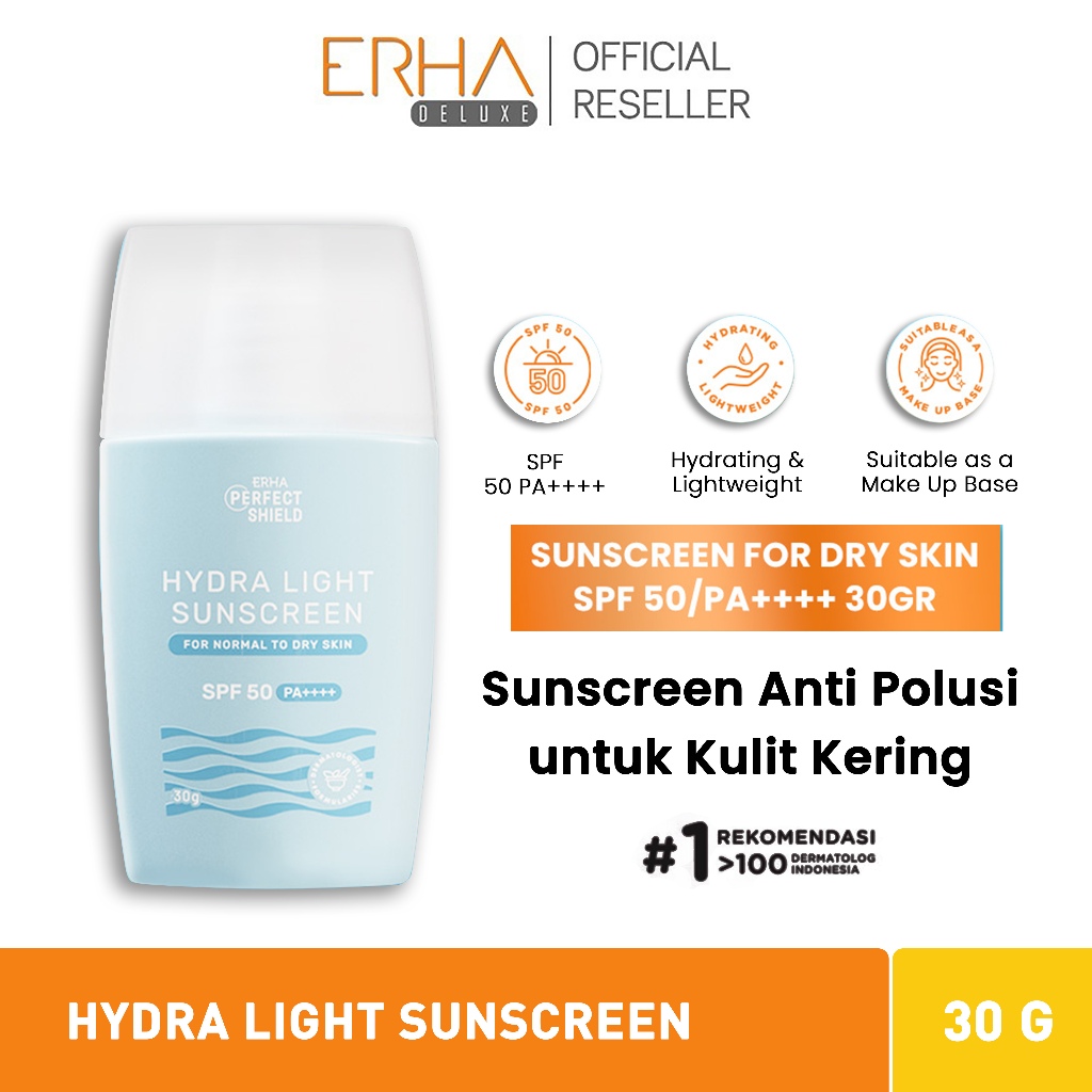 Jual ERHA Perfect Shield Hydra Light Sunscreen SPF50/PA++++ - Sunscreen Kulit Kering | Shopee ...