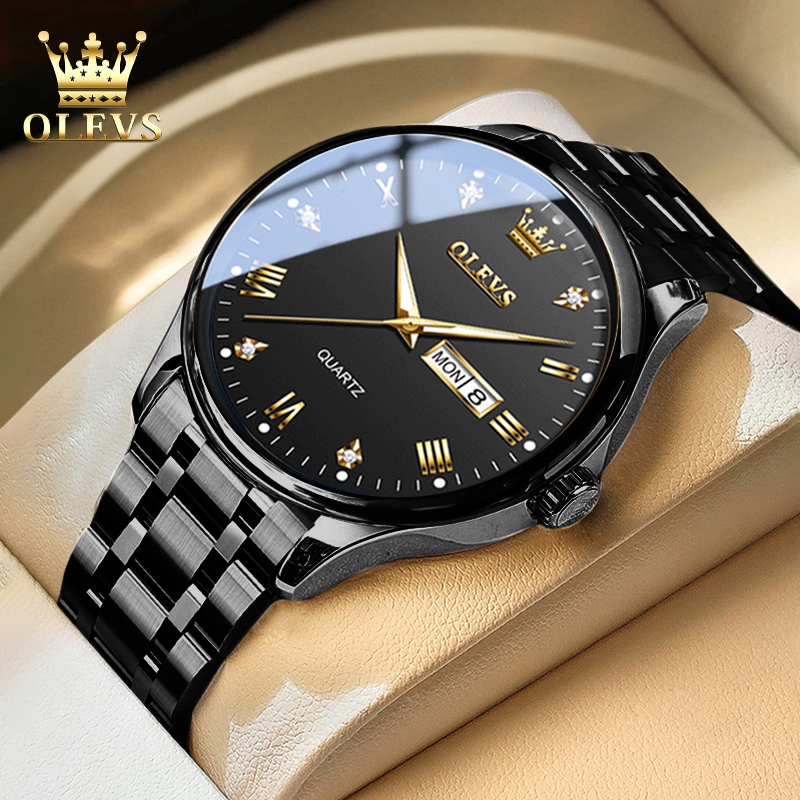 Jual OLEVS Jam Tangan Pria Original Anti Air Tahan Led Luxury Analog ...