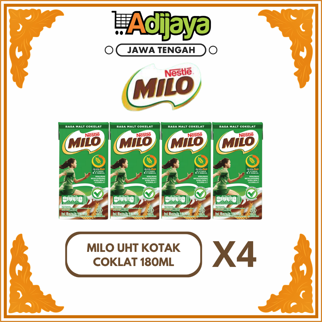 Jual MILO ACTIV GO SUSU UHT KOTAK RASA COKLAT 180ML 1PAK (4 PCS) | Shopee Indonesia