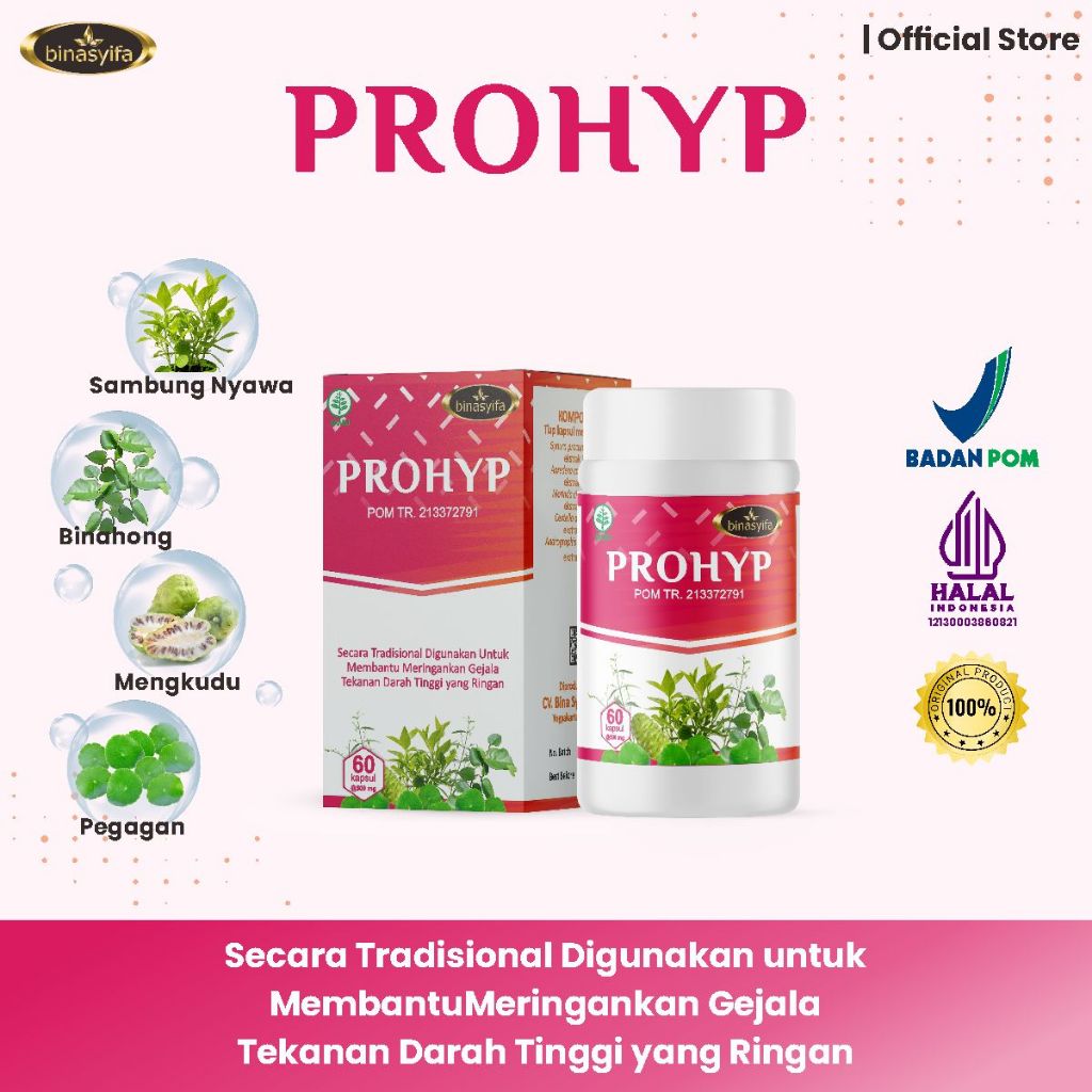 Jual BINASYIFA Prohyp Obat Herbal Kapsul Penurun Tekanan Tensi Darah ...