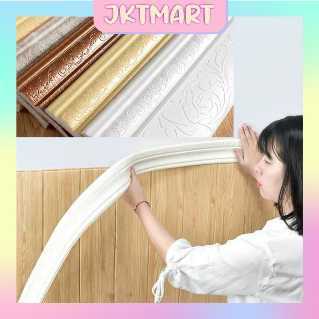 Jual ⭐ JKTMART ⭐ Wall Border List Foam 3D 8mm Wallpaper Tebal List ...