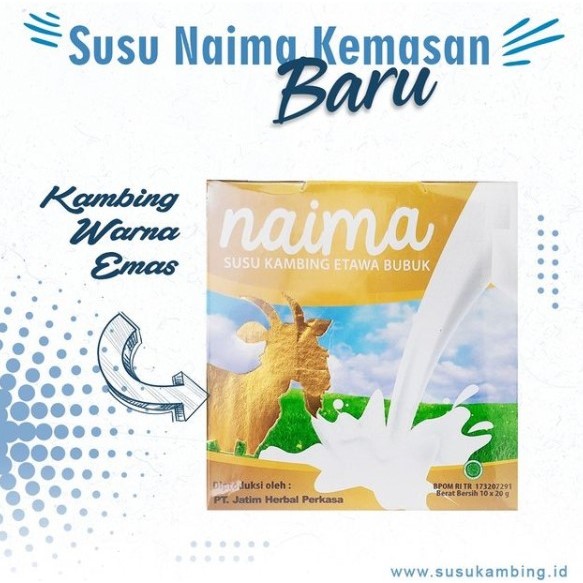 Jual Susu Kambing Etawa Susu Naima Original Full Cream Plus Propolis ...