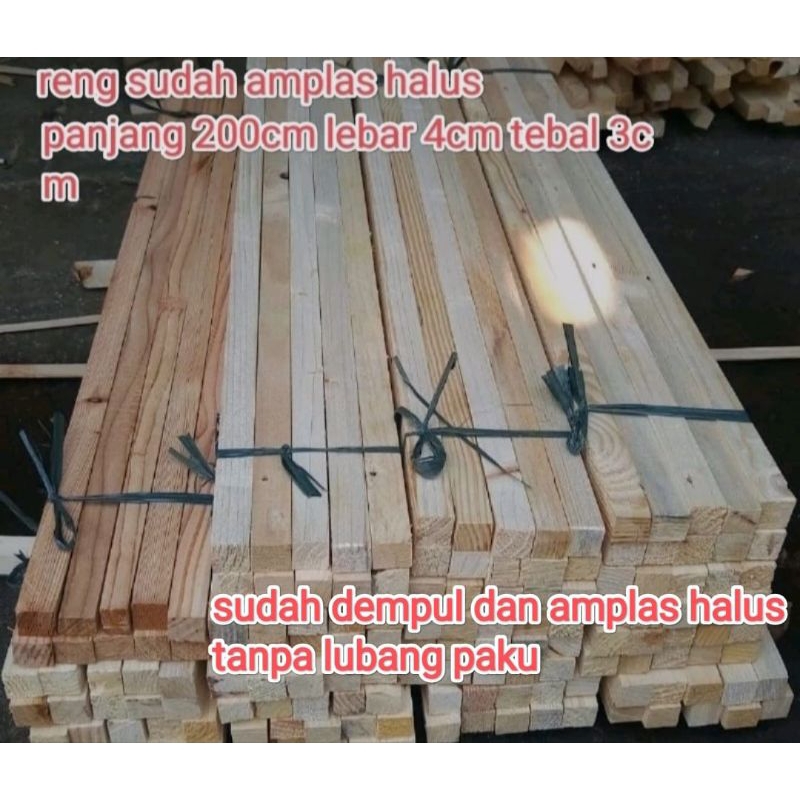 Jual kayu reng jati blanda halus P200cm Lebar 4cm Tebal 3cm | Shopee ...