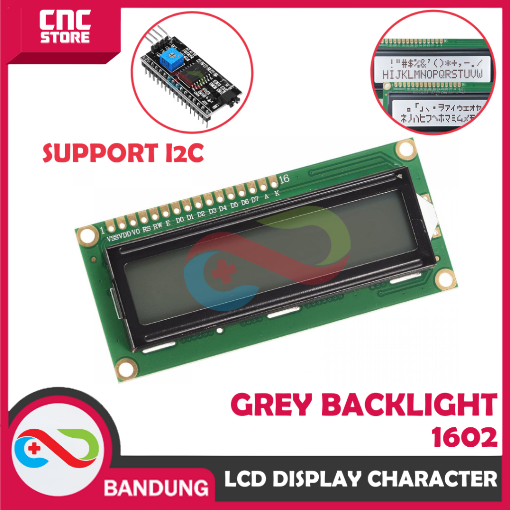 Jual LCD CHARACTER 16X2 1602 5V GREY BACKLIGHT MODULE | Shopee Indonesia