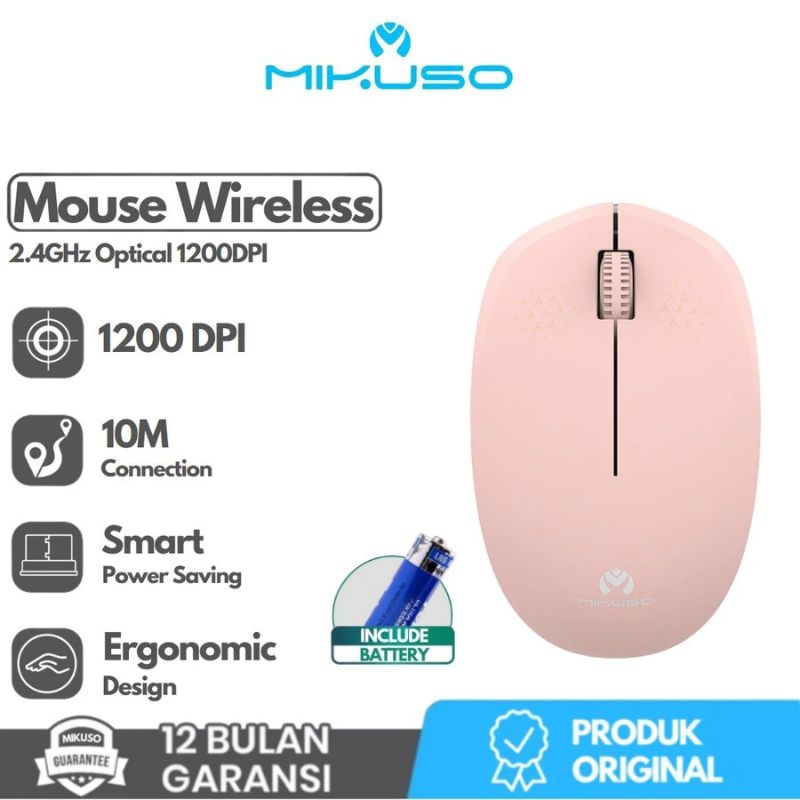 Jual MIKUSO MOS-W080 Mouse Wireless USB 1200DPI 2.4Ghz Office Computer ...