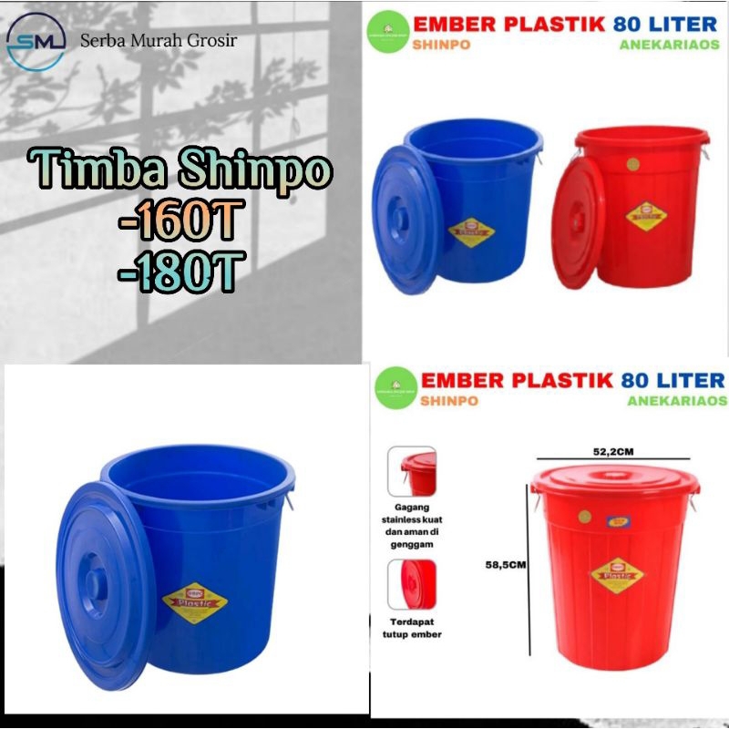 Jual Tempat Air/Wadah Air/Ember Plastik/Timba Shinpo 160T dan 180T ...