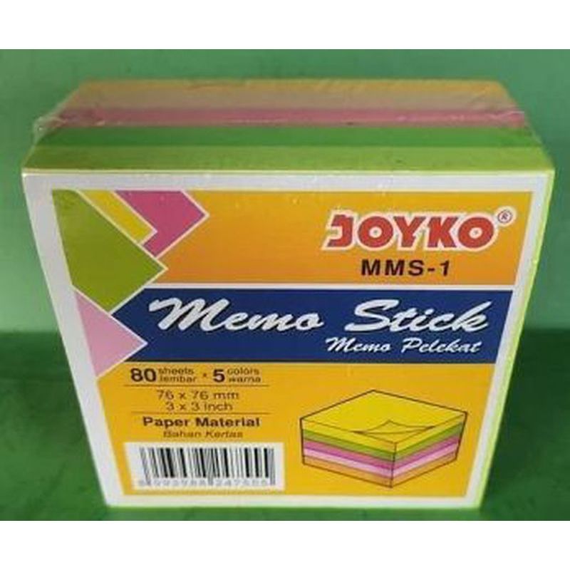 Jual Sticky Notes 654 - Joyko 5 Warna MMS-1 ( pak @ 5 pad / warna ...