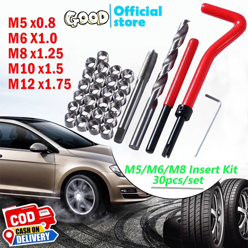 Jual 30PCS/SET Recoil Helicoil Thread Repair Pro M6 M8 M5 M10 M12 Alat ...