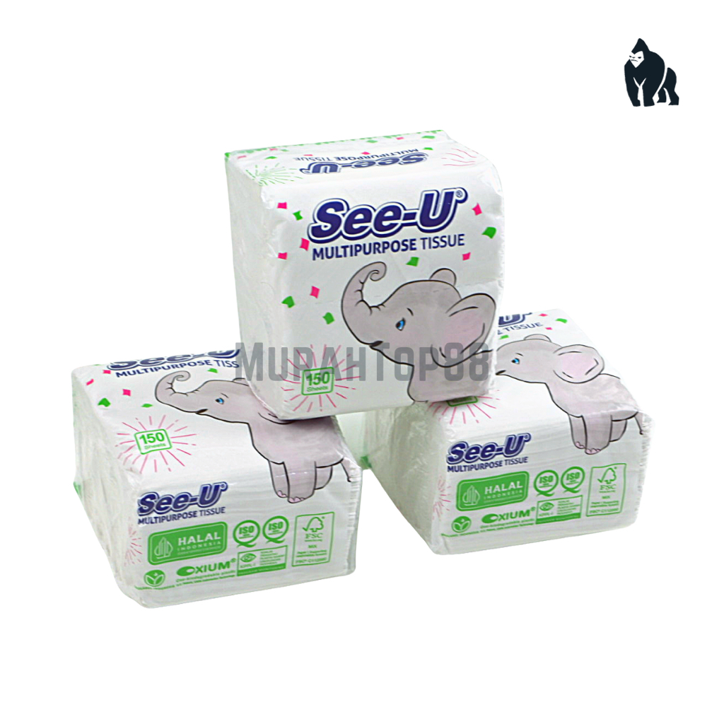 Jual Tissue See-U Pop Up Gajah 150 Sheets / Tisu See U 1 Ply Mini Kotak ...