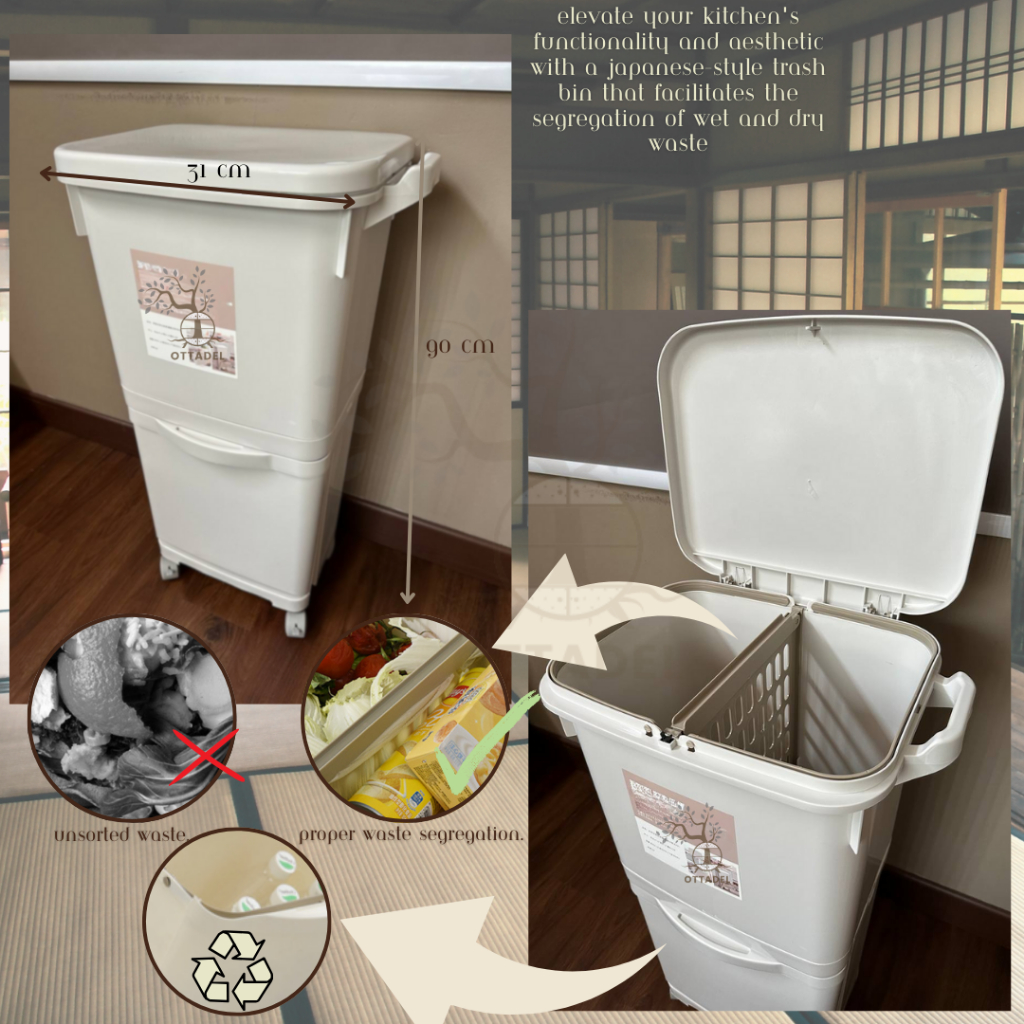 Jual Ottadel 42/45 L Tempat Sampah Dapur RODA Pisah Basah dan Kering ...