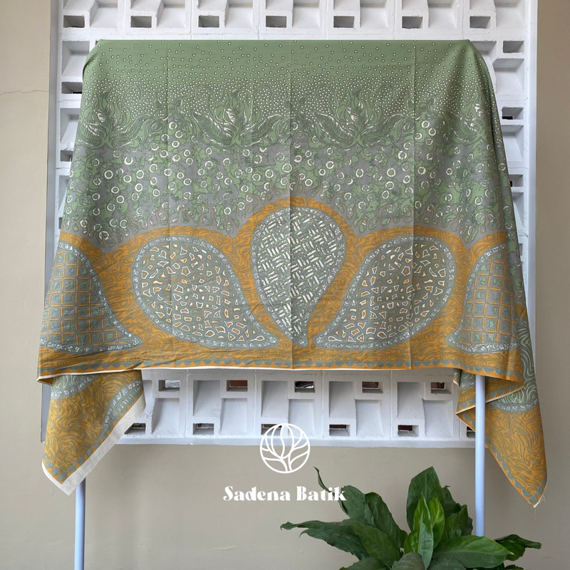 Jual Kain Batik Katun Handprint Motif Abstrak Warna Sage | Shopee Indonesia