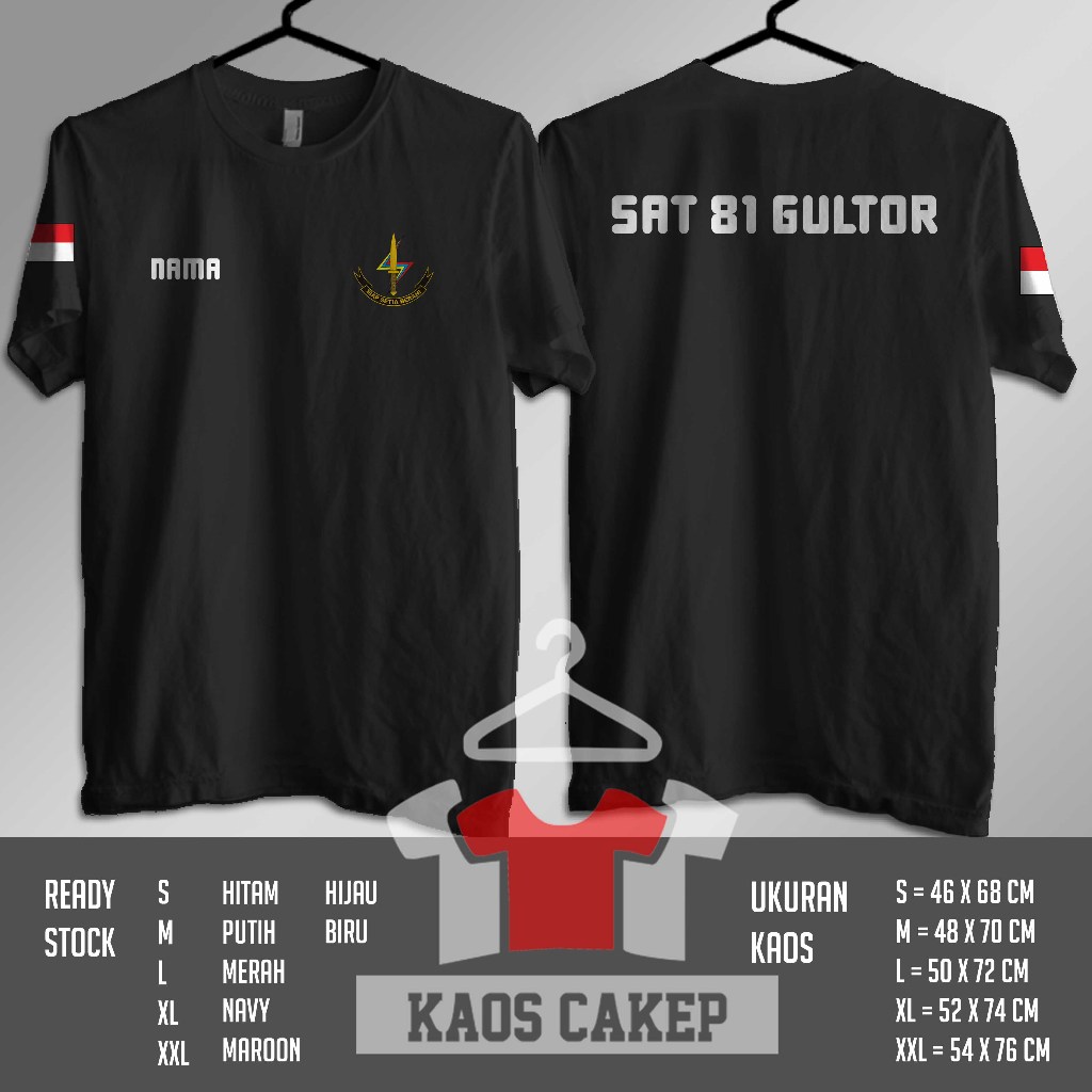 Jual Kaos SAT 81 GULTOR Satuan 81 Kopassus Gratis Nama Baju Distro ...