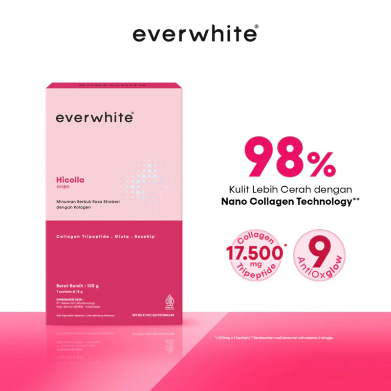 Jual Everwhite Hicolla Minuman Collagen (1 Box/7 Sachet) (105g) | Shopee Indonesia