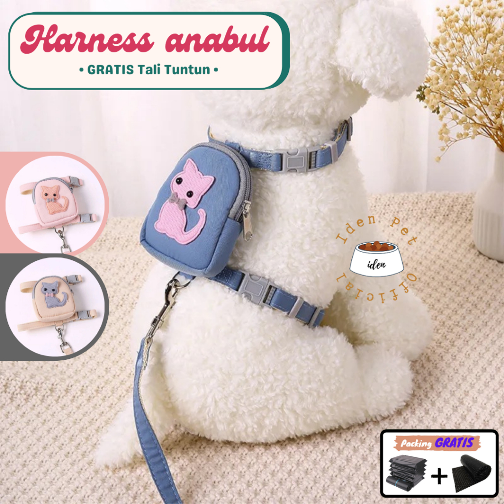 Jual Harness Kucing Tali Tuntun Hewan Rompi Anjing Kecil Cat Dog Harnes ...