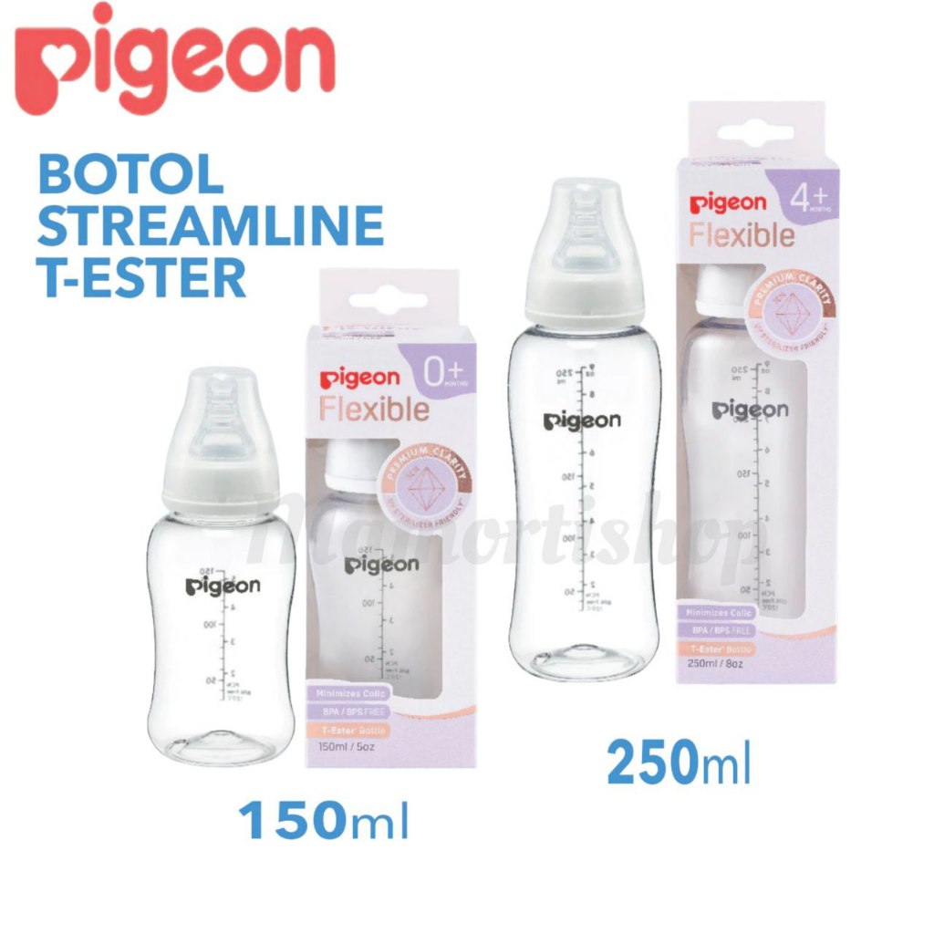 Jual PIGEON Botol T-Ester Streamline 150ml / 250ml with S-type Nipple | Shopee Indonesia
